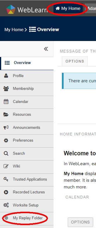 Easy Access to Your Own Personal Replay / Panopto Folder | WebLearn Blog
